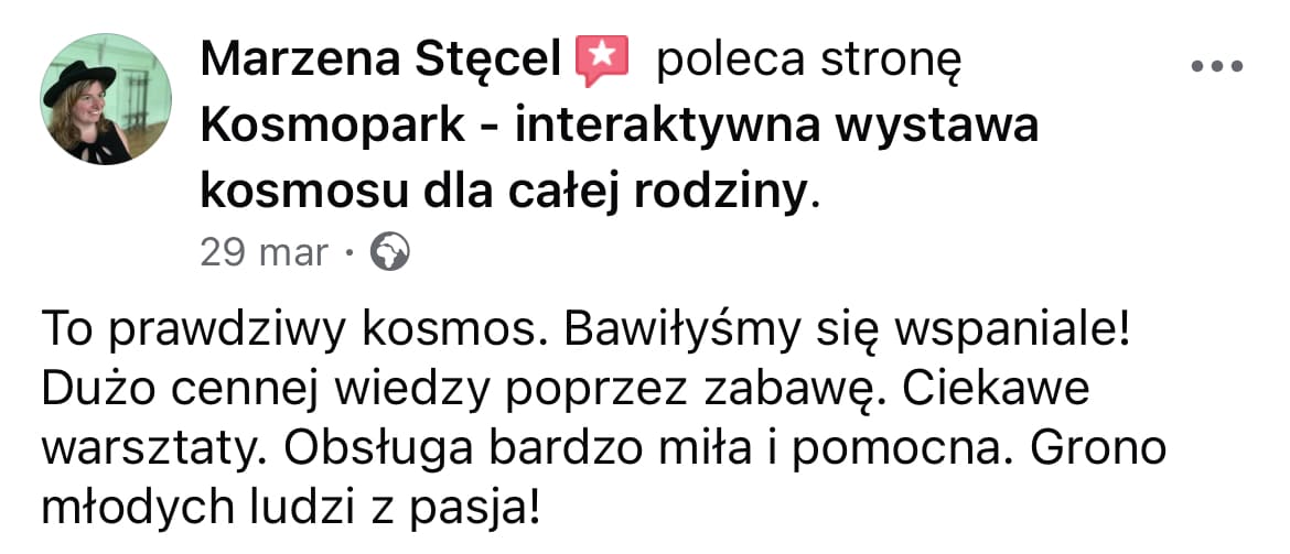 Kosmopark – interaktywna wystawa o kosmosie